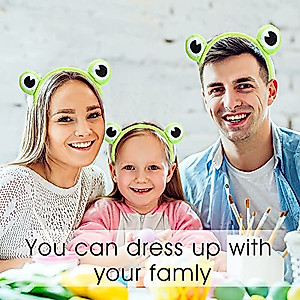 WLLHYF 1Pcs Cute Frog Headband Spa Headband Head Hoop Frog Eye Makeup Head Band Soft Elastic Hair Band for Washing Face Head Wrap Funny Hair Band for Girls Women Yoga Skincare Headbands