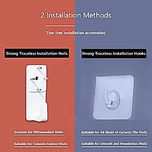 THUMEYE Floating Nightstand for Bedrooms, 7.5'' D x 11.8'' W x 5.9'' H, Punching-Free, Small Floating Wall Mounted Bedside Table, Hanging Shelf, White