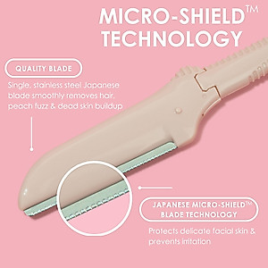 JAPONESQUE Precision Dermaplaner Facial Razors – 3 Piece Set, Eyebrow and Facial Hair Single Blade Razors for Women and Men, 3ct.