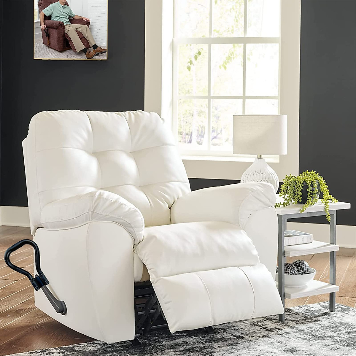 Recliner Handle Extender, Recliner Lever Extender for Lazy Boy, Heavy Duty Steel Oversized Recliner Chair Hand Lever Extender Make Raising & Lowering Leg Rest Easier