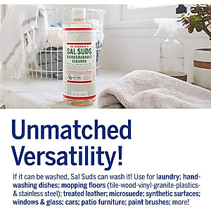 Dr. Bronner's - Sal Suds Biodegradable Cleaner (16 oz, 2-pack) - All-Purpose Cleaner, Pine Cleaner for Floors, Laundry and Dishes, Concentrated, Cuts Grease and Dirt, Powerful Cleaner