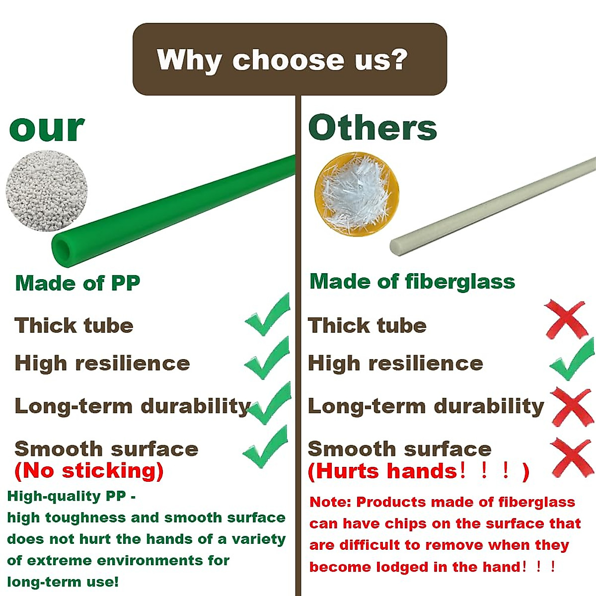 PirateAnt Greenhouse Hoops Set for DIY Grow Tunnel，Thickened High Tenacity PP Garden Hoops for Row Cover，Green Garden Hoops for Raised beds，DIY Plant Support Garden Stakes, 25pcs