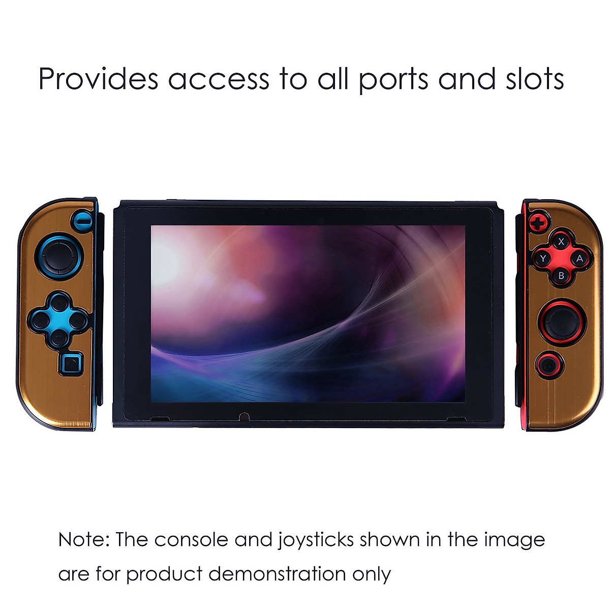 HDE Protective Cover for Nintendo Switch Joy-Con Controller Plastic Protectors Snap On Shell with Comfort Contoured Back (Gold)