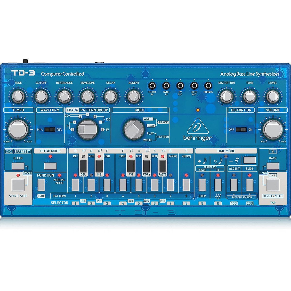 Behringer TD-3-BB Analog Bass Line Synthesizer with VCO/VCF, Baby Blue