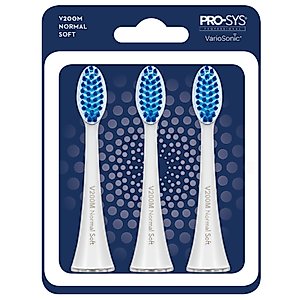 PRO-SYS® VarioSonic® V200M Normal Soft Replacement Heads, Pack of 3. Also fits Burst Brush!
