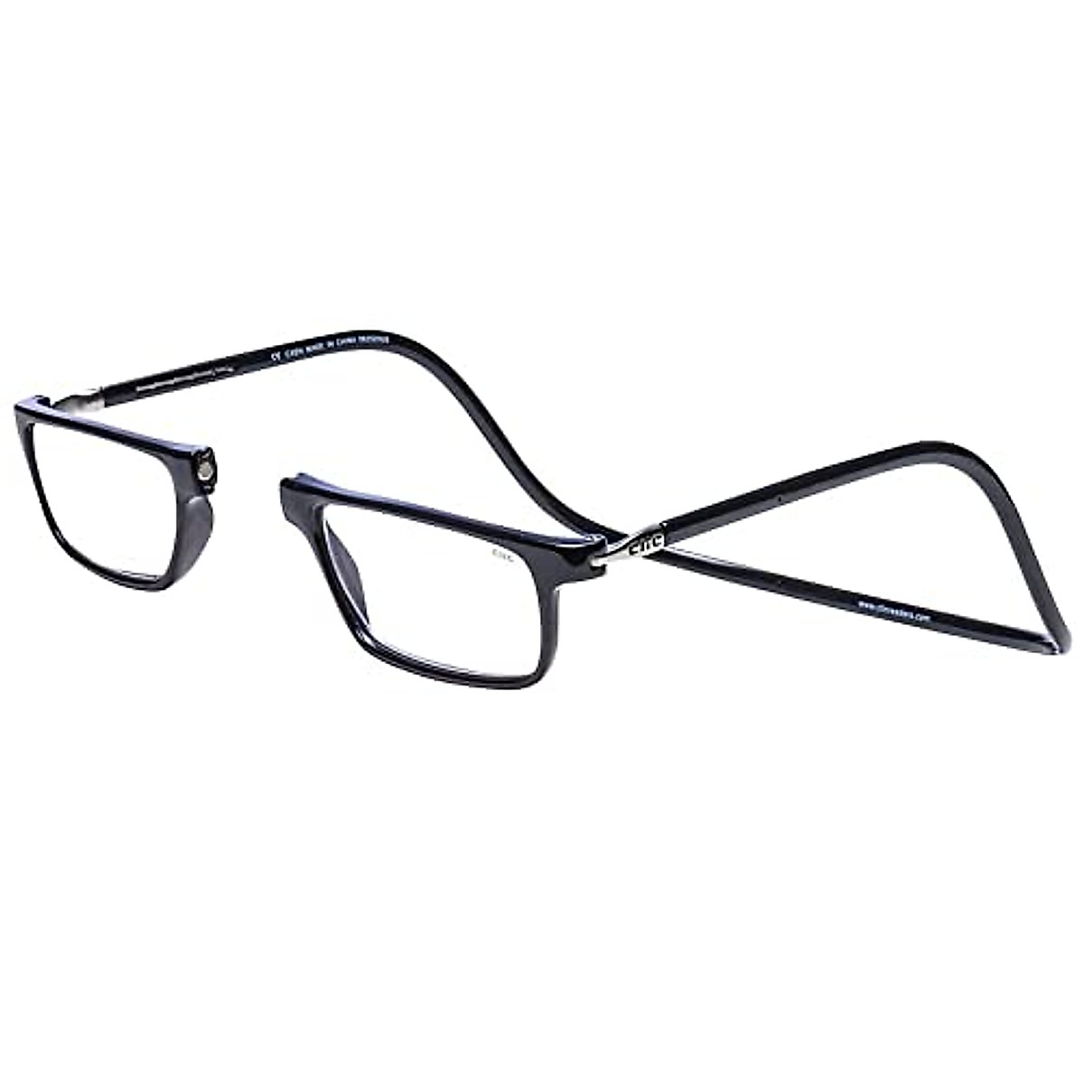 Clic Magnetic Reading Glasses for Men or Women, Computer Readers, Executive (M-XL, Black, 1.50 Magnification)