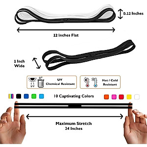GRIFITI H Band Joes Colorful Cross Style 4, 6, 9, 12 Inch Assorted 20 Pack X Shape Wrist, Folders, Cameras, Art, Cooking, Wrapping, Exercise, Bag, Dungies, Big Strong & Heavy Duty Silicone Long Rubber