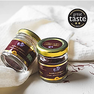 Organic Saffron - Banu Saffron Award Winning all Red Certified Organic Saffron Threads - 1 Gram (0.035 Ounce)