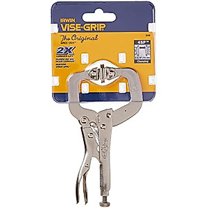 IRWIN VISE-GRIP C Clamp, Locking with Swivel Pads, 4-inch (165)