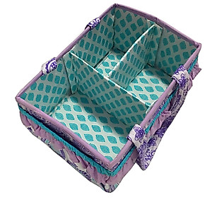 Bacati - Paisley Kids Storage (Nursery Storage Caddy, Lilac/Purple/Aqua)