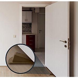 Rubber Door Stoppers for Bottom of Door - Security Wedge Door Stops for Concrete, Tile and Carpet Floors - Heavy Duty (4 Pack, Brown)