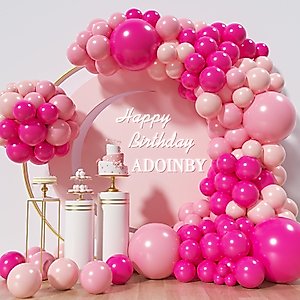 Pink Balloons Arch Kit, ADOINBY 139Pcs Pastel Pink Hot Pink Balloon Garland kit, 18 12 10 5 Inch Different Size Balloons for Wedding Birthday Princess Theme Baby Shower Bridal Shower Party Decorations