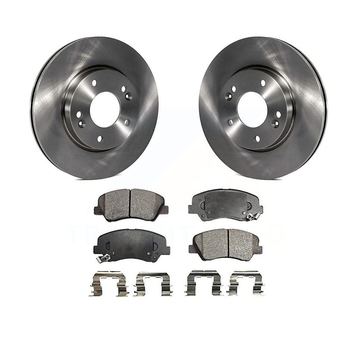 Transit Auto - Front Disc Brake Rotors And Ceramic Pads Kit For Hyundai Elantra Kia Forte Veloster GT Forte5 Coupe Koup K8T-100621