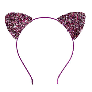 LIRILA Cat Ears Headbands, Shiny Headbands Cute Ears Makeup of Party Decoration/Daily Wearing for Women and Girls, Pack of 5