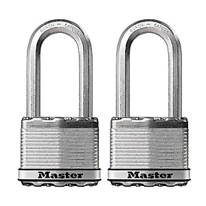 Master Lock M5XTLH Magnum Heavy Duty Outdoor Padlock with Key, 2 Pack Keyed-Alike