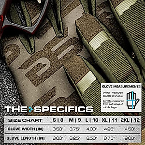 Glove Station The Impulse - Tactical Shooting Gloves for men with Touchscreen Compatibility, Lightweight Design and Outstanding Grip for Outdoor, Sports, Motorcycle and Work - Green, Medium Size