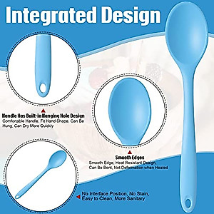 4 Pcs Silicone Mixing Spoons Nonstick Heat Resistant Silicone Utensil Spoons Silicone Basting Cooking Spoons Multicolor Serving Baking Spoons for Kitchen Baking Serving Stirring