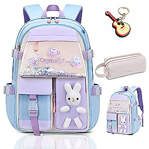 Cute Bunny Backpack Plus,180°Open School Bookbag Backpacks for Girls Boys Teen,Kawaii Large Capacity Travel Bags Laptop