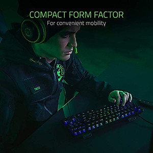Razer Huntsman Tournament Edition TKL Tenkeyless Gaming Keyboard: Linear Optical Switches Instant Actuation - Customizable Chroma RGB Lighting, Programmable Macro Functionality - Matte Black (Renewed)