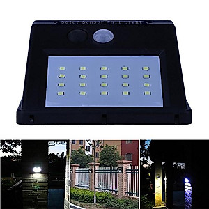 124784 : LED Solar Power PIR Motion Sensor Wall Light 20 LED Outdoor Waterproof Street Yard Path Home Garden Security Lamp Energy Saving