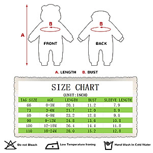 CAHL&FAUO Unisex Baby Boy Girl Solid Romper Infants Outfit Clothes 3D Print Bear Color with Zipper Jumpsuits for 0-3 Months Brown