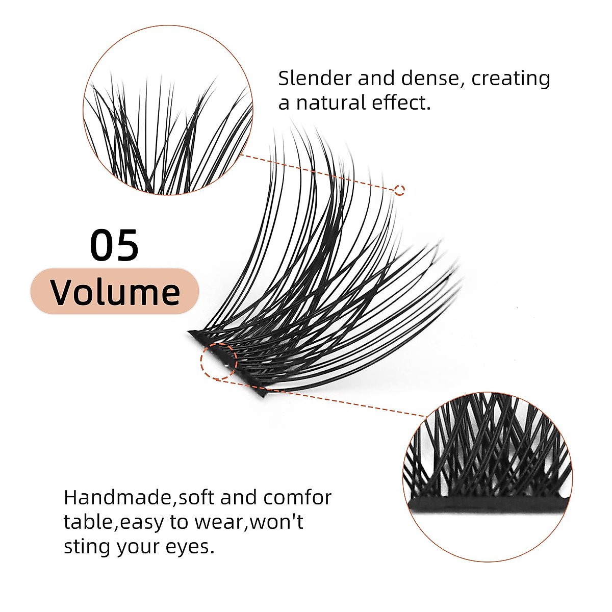 72 Pcs Lash Clusters DIY Eyelash Extension C Curl 14mm Wide Stem Cluster Lashes Individual Lashes Cluster Lashes Wisps Reusable Professional Makeup for Self-application (Volume R-05 C 14mm)