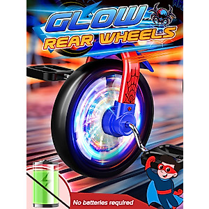 Tricycle for Toddlers 1-3 3-5 Year Olds, Spidern Toddler Bike Baby Balance Bike with Colorful Lighting Wheels & Large Basket, Birthday Gift and Toy for 1 2 3 4 5 Year Olds Boys and Girls