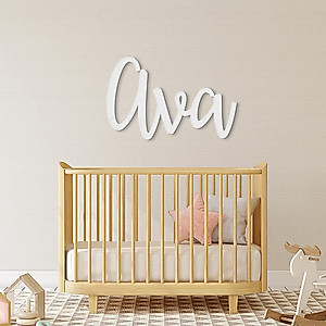 Personalized Custom Wooden Name Sign - EMMA Font Baby Name Sign For Nursery and Wall Decor (12"-55" Wide) - PAINTED Wood Letter Nursery Decor - Wall Art For Girl or Boy Room By 48 Hour Monogram