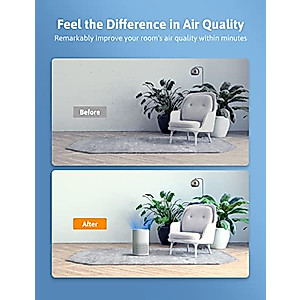 Air Purifiers with H13 HEPA Air Filter, Air Purifier for Large Room up to 430 ft², Pollen Smoke Allergen Pet Dander Hair Dust Air Cleaner, CADR 400 m³/h, Auto Mode, Timer, Air Quality Sensor, AP005