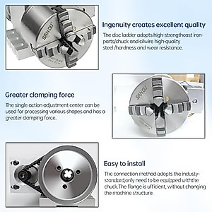 CNCTOPBAOS K12-100mm CNC Router Milling Machine Rotational Axis 4th Axis A axis Rotary Table A axis 100mm 4 jaw chuck dividing head,MT2 65mm Tailstock Reducing ratio 6:1 for CNC Engraving Machine
