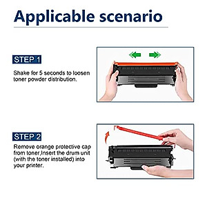 DOPHEN 2 Pack TN760 High Yield Toner Cartridge TN-760 2Pack Black High Yield Toner Cartridge Repalcement for DCP-L2550DW MFC-L2710DW L2750DW HL-L2370DW/DWXL L2390DW Printer, TN760