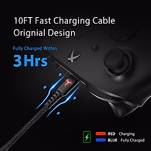4x1400mAh Rechargeable Battery Pack with Charging Station & USB C Cable, 2 Pack 10FT Xbox Series X S Controller Charger Charging Cable for Xbox Series X S