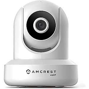 Amcrest 4MP UltraHD Indoor WiFi Camera, Security IP Camera with Pan/Tilt, Two-Way Audio, Night Vision, Remote Viewing, 2.4ghz, 4-Megapixel @30FPS, Wide 90° FOV, IP4M-1041W (White)