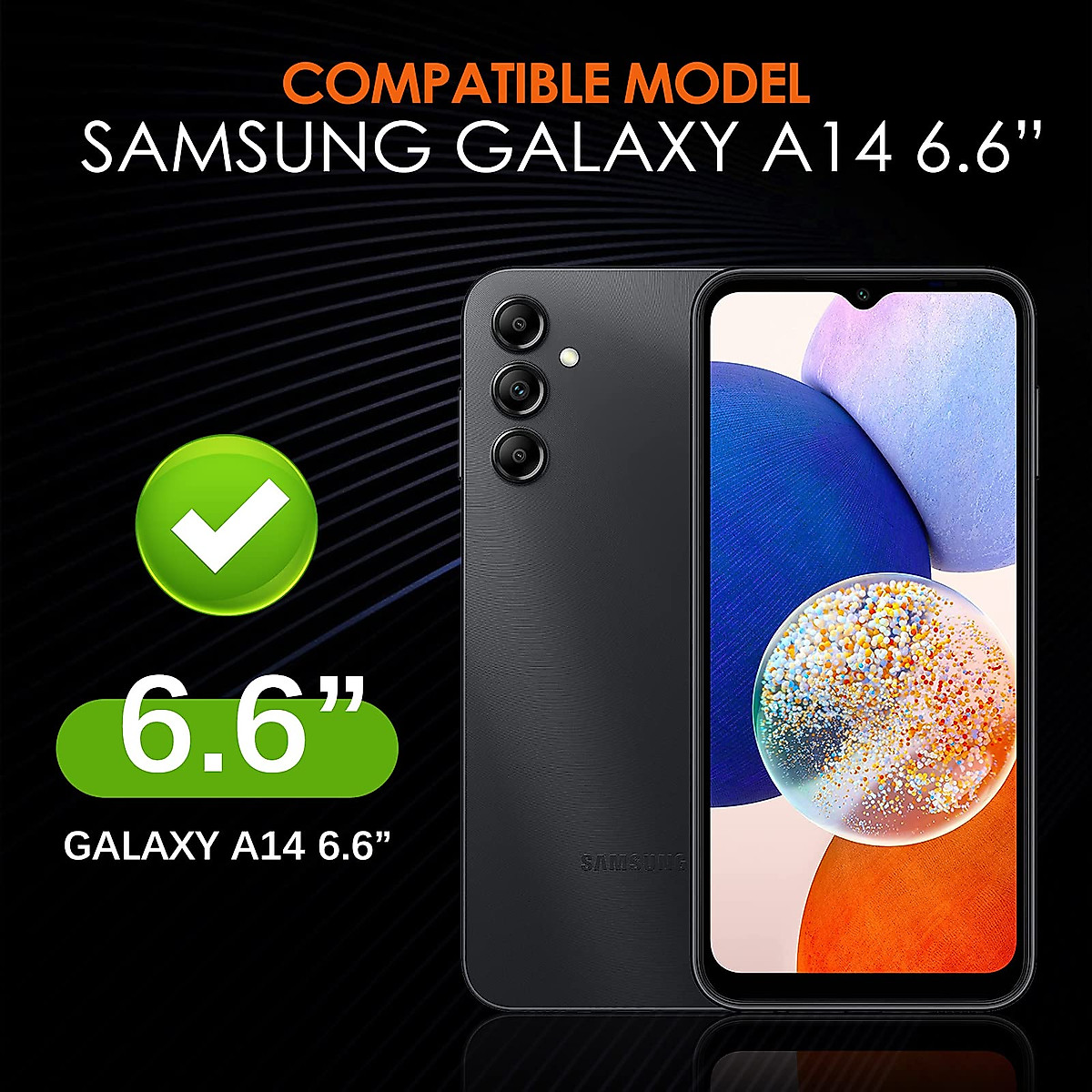 YWXTW for Samsung Galaxy A14 5G Privacy Screen Protector, Upgraded Anti-Spy 9H Tempered Glass Screen Protector Compatible with Galaxy A14, 2-Pack