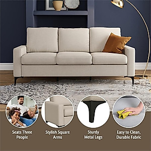 Hillsdale Furniture Matthew Fabric Upholstered Sofa Oatmeal Beige