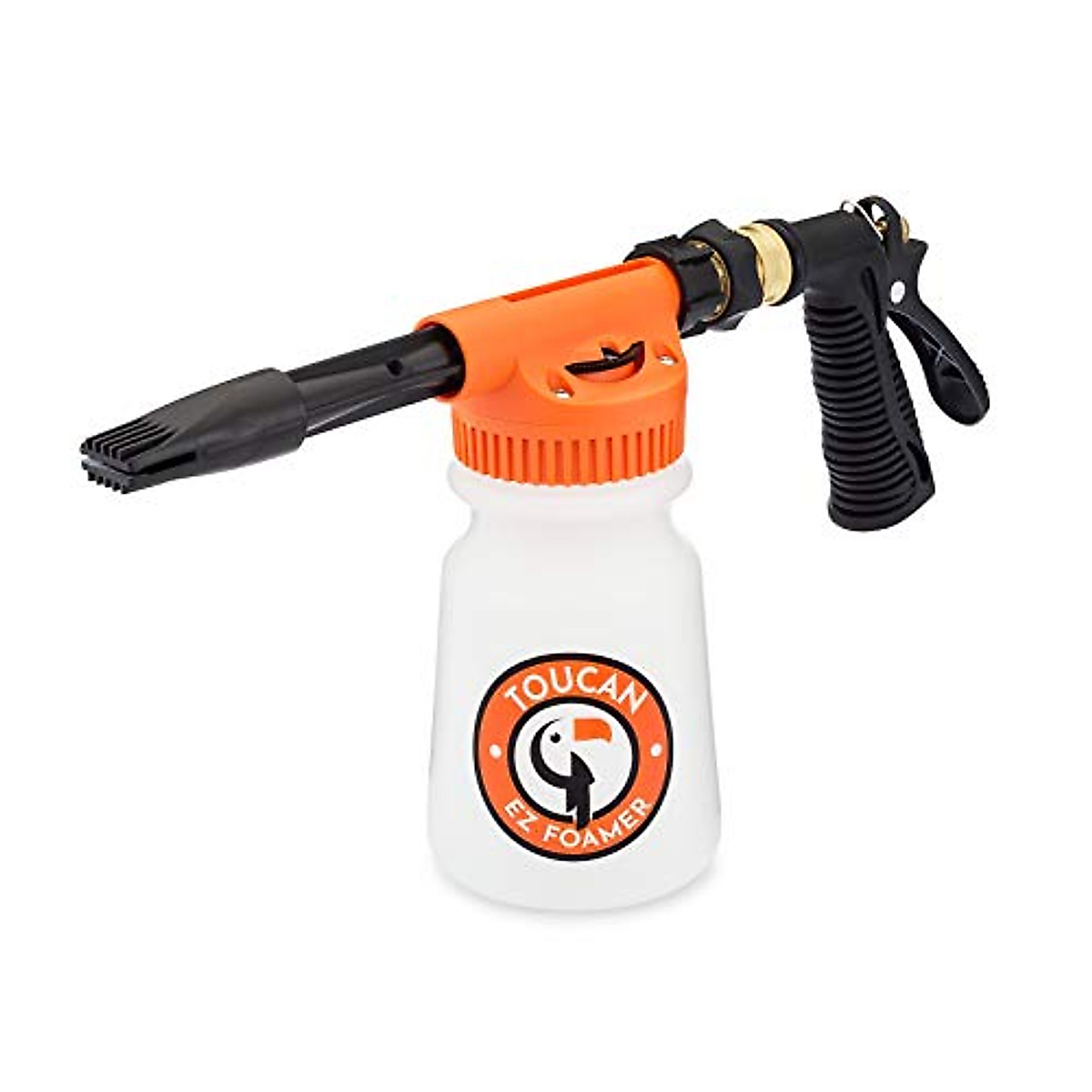 TOUCAN AUTO EZ FOAMER Car Wash Kit! Spray Foam Cannon Pressure Washer Accessories for Garden Hose. Adjustable Mix Head, Car Foam Gun, Brass Hose Quick Connect, Crack-Proof Soap Bottle and Attachments