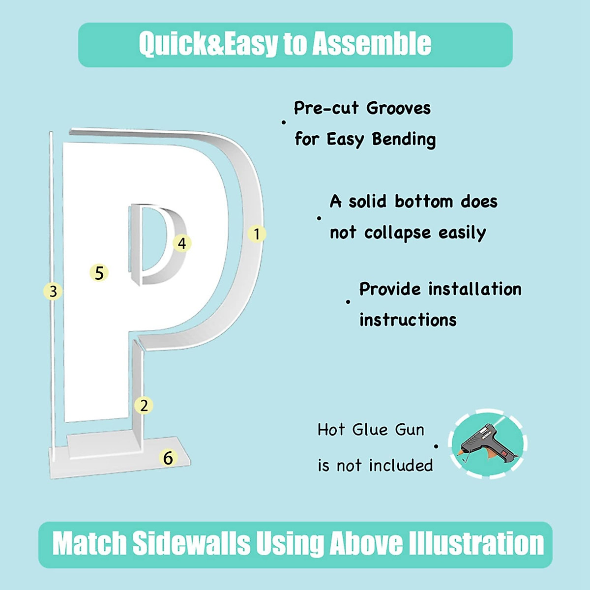 DZDY 3FT Giant Mosaic Balloon Frame Large Marquee Letters DIY Kit Alphanumeric Birthday Party Decor, Wedding Backdrop Decoration Anniversary Decoration (P)