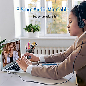 Meokse 3.5mm Audio Cable Male to Male 2FT/0.6M Stereo Aux Cord 90 Degree Right Angle Aux Cable Nylon Braided Aux Cable Compatible with Beats iPhone Tablets Speakers 24K Gold Plated