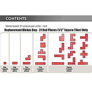 BLOKUS Game Replacement Parts ~ 21 RED PIECES
