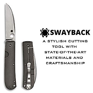 Spyderco SwayBack Premium Knife with 3.53" CTS XHP Stainless Steel with Durable Titanium Handle - PlainEdge - C249TIP