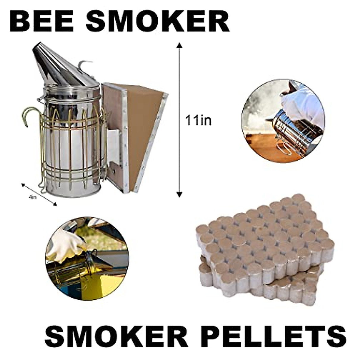 MayBee Beehive Starter Kit 10-Frame Bee Boxes and Frames Starter Kit Wax Coated Bee Hives and Supplies Starter Kit Including Beekeepig Tools Kit with Beekeeping Veil
