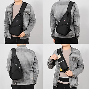 NUFR Sling Bag Sling Backpack Crossbody Bags for Women Men Chest Shoulder Bag Daypack for Hiking Walking Travel USB Charger Port