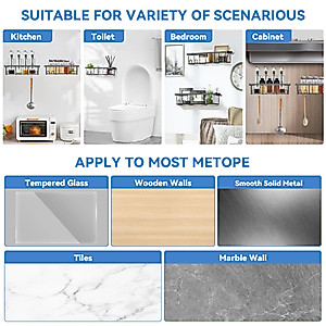 Prlsca Shower Caddy 4 Pack - Adhesive Shower Organizer, Wall Shelf for Inside Shower Storage with Soap Dish&Hook，No Drilling Rustproof Shower Shelves for Home Decor & Bathroom Accessories & Kitchen