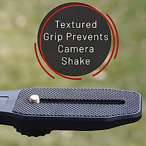 GENS Handheld Camera Stabilizer Grip - Universal U-Shaped Handle Works with DSLR, Mirrorless, & Video Cameras with 1/4"-20 Threaded Insert - Foldable Design with Extra Mounting Holes for Accessories