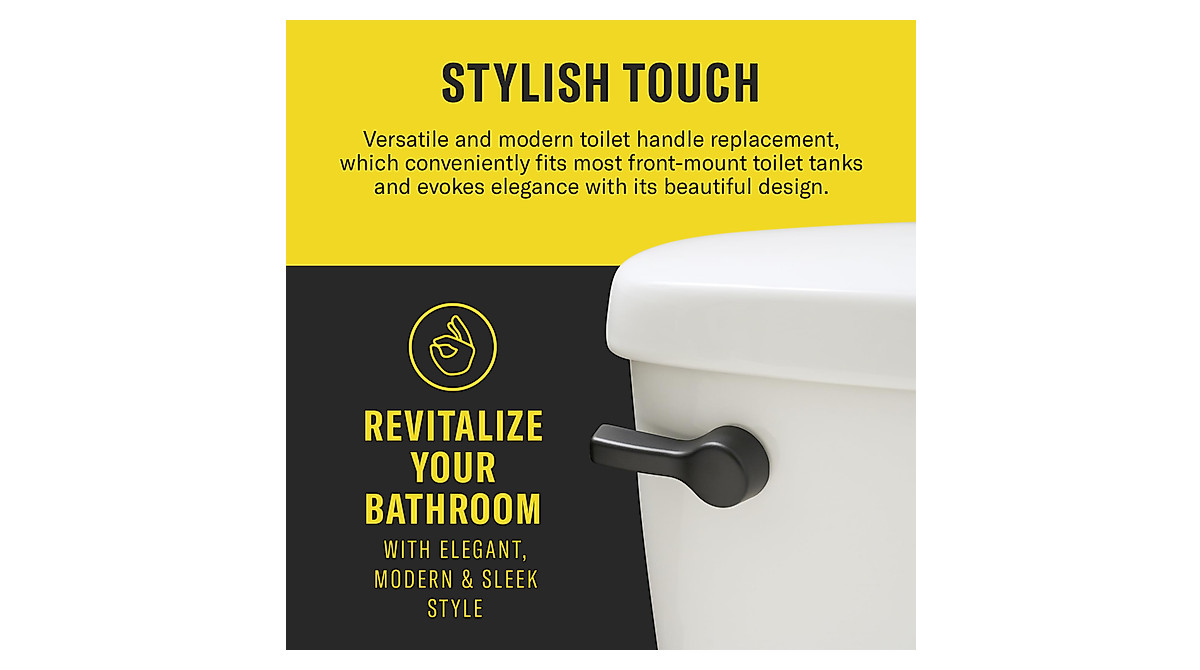 Qualihome Universal Front Mount Toilet Handle - Black