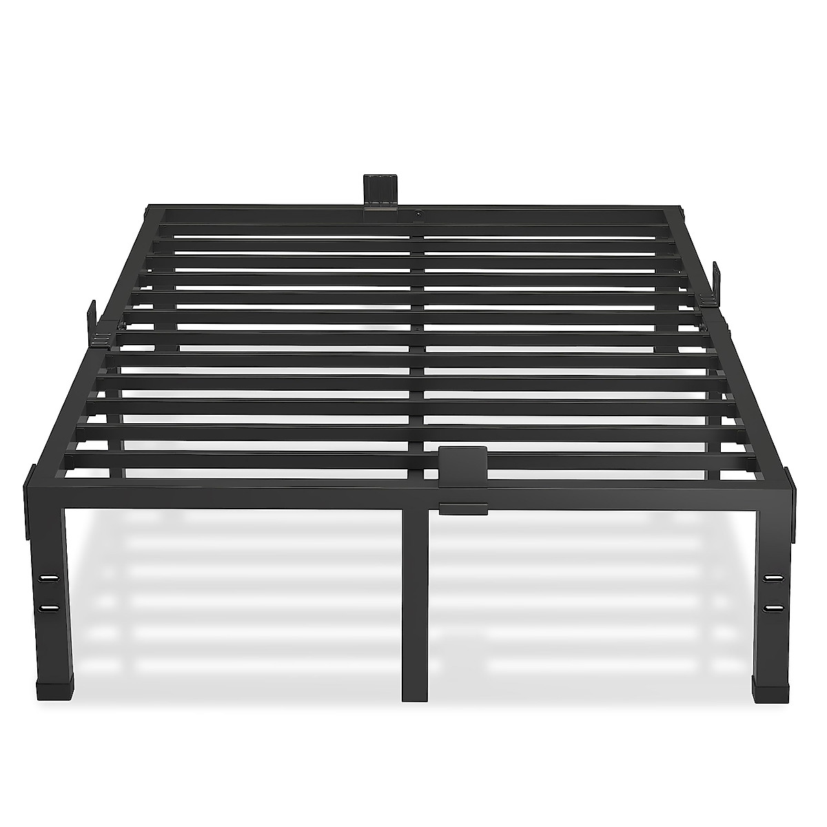 MAF 12 Inch King Size Bed Frames with Mattress Slide Stopper Black Heavy Duty Metal Platform Bed Frame Steel Slat Support, No Box Spring Needed, Noise Free, Easy Assembly
