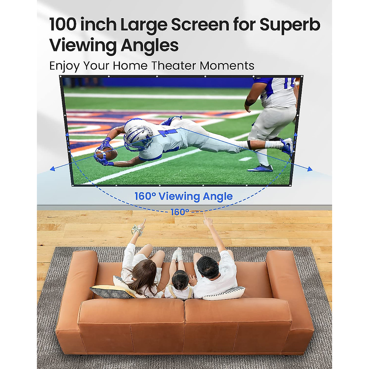 ETOE E3 Pro Projector White with 100'' Screen