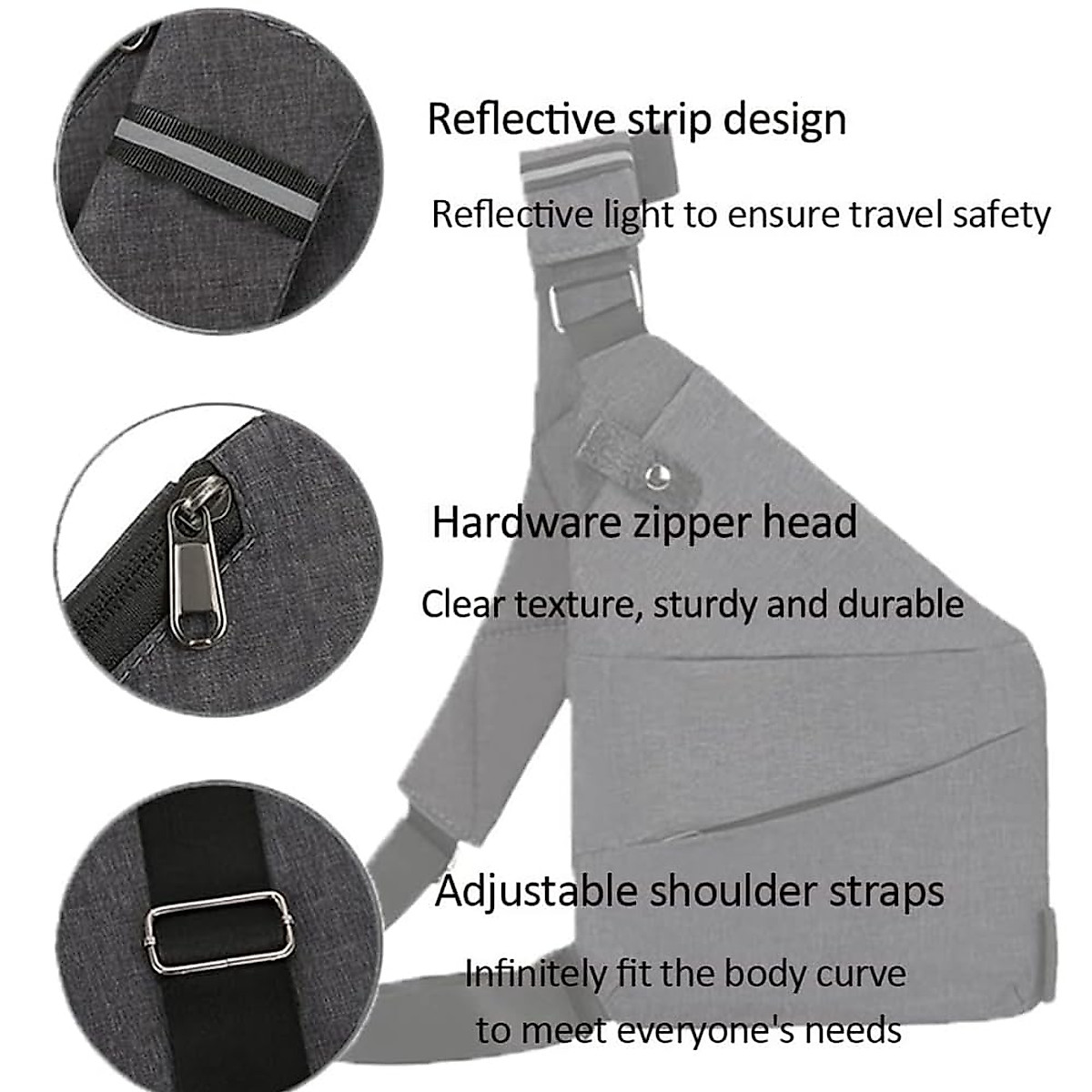 KYAOBEY Wander Plus Anti Theft Bag, Wander Bag, North Carry Slim Sling Bag,Anti Theft Slim Sling Bag for Women & Men (Black)