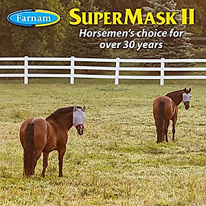 Farnam Home and Garden 100502911 No Ears Fly Mask Yearling for Horse - Color May Vary