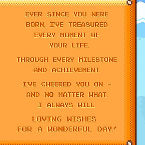 Prime Greetings Grandson Birthday Card Video Game Theme, Made in America, Eco-Friendly, Thick Card Stock with Premium Envelope 5in x 7.75in, Packaged in Protective Mailer